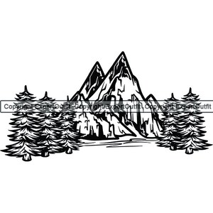 Snow Cap Mountain Vector - Etsy
