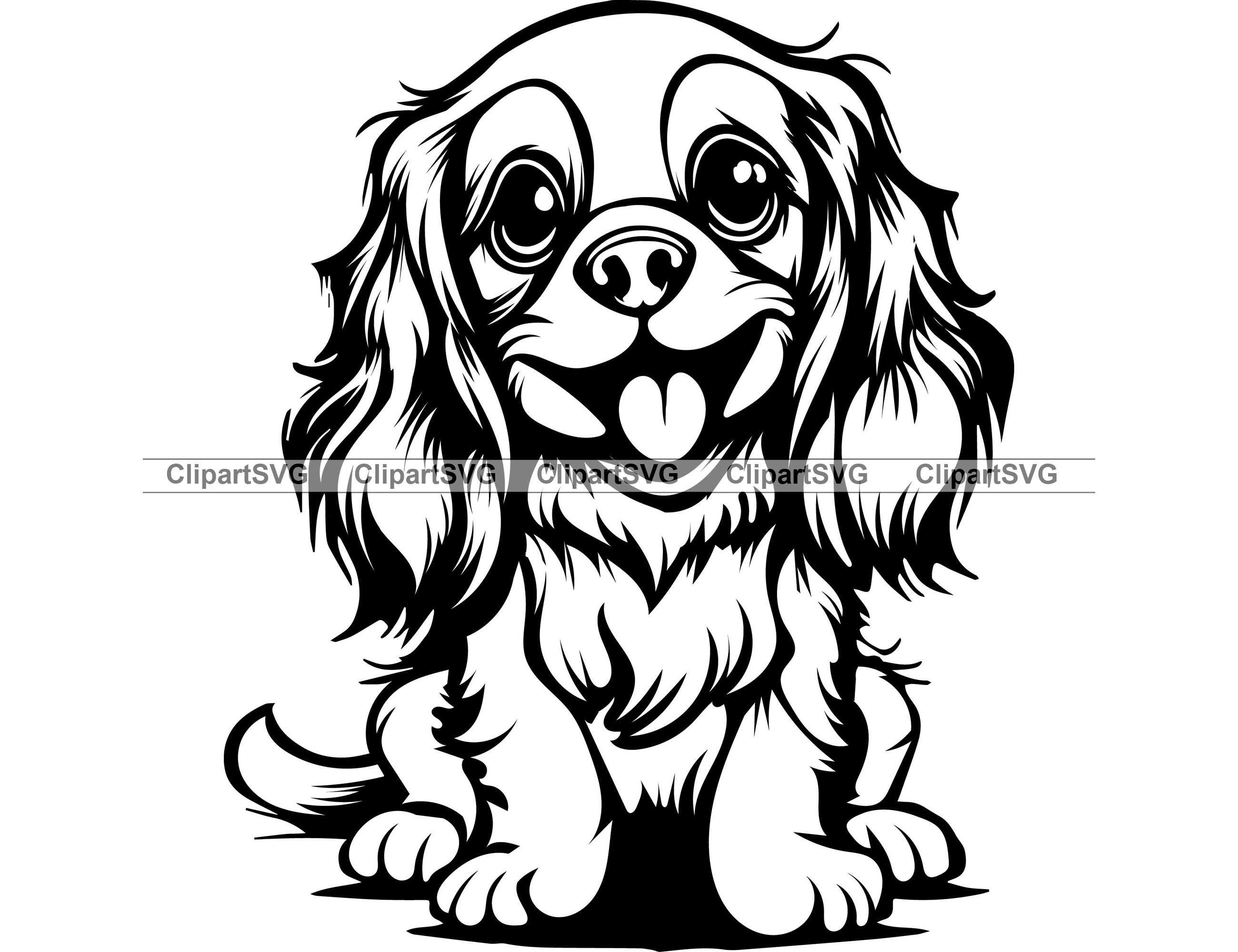 English Cocker Spaniel Smiling Sitting Dog Puppy Face Canine - Etsy