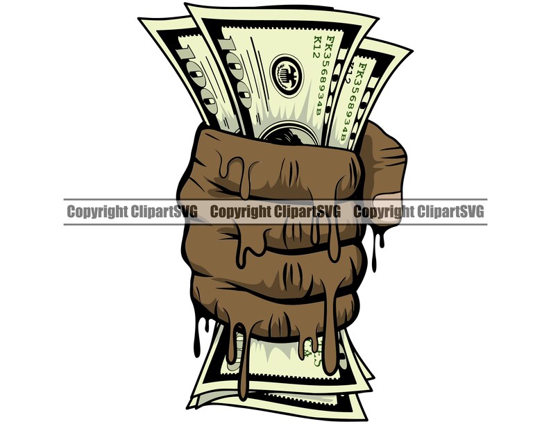Hand Holding Money Drip Dripping Cash 100 Hundred Dollar Bills Rich ...