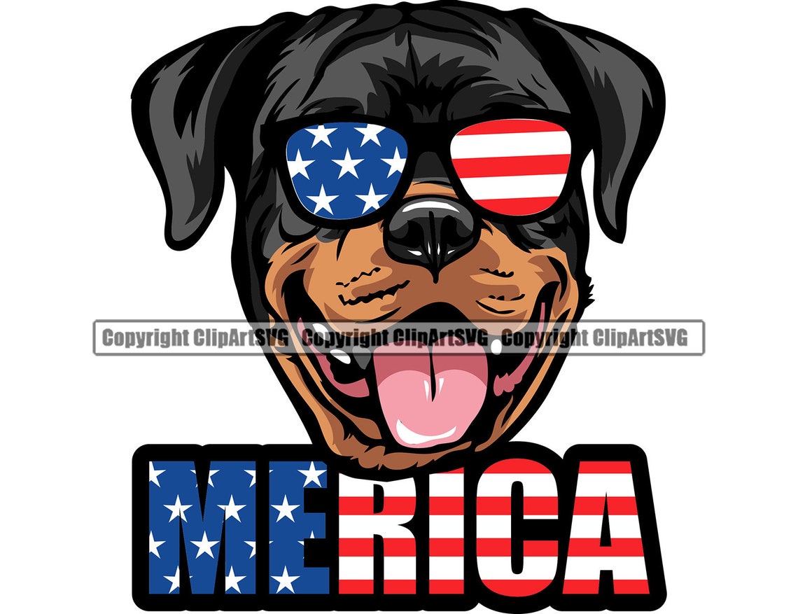 Rottweiler Dog USA Flag Sunglasses Merica America American Breed Puppy ...