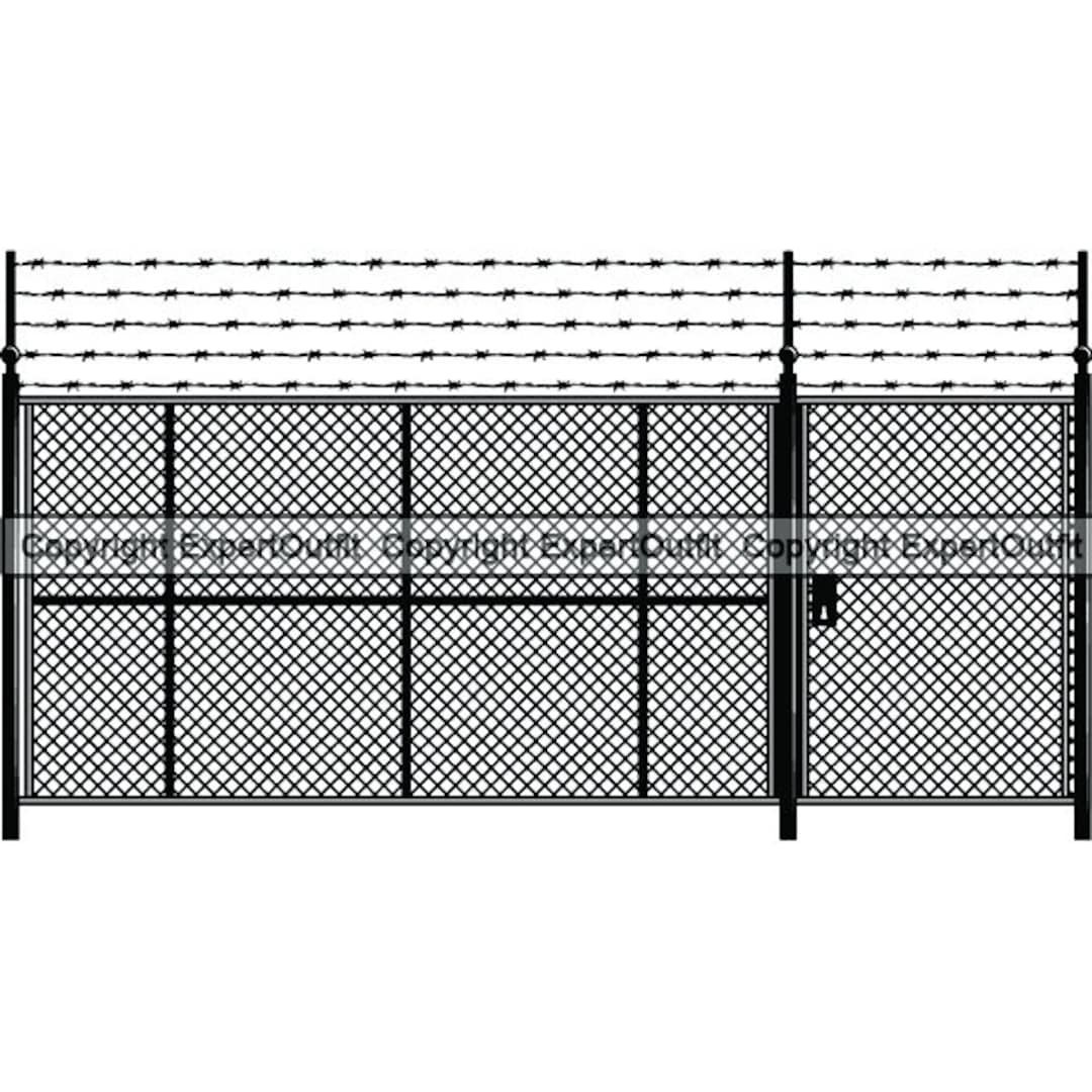 Barbed Wire Fence Razor Chain Link Metal Gate Fencing Jail Prison ...