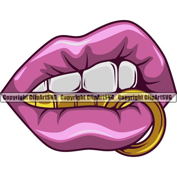 Gold Teeth Pierced Lip Ring Grill Grillz Mouth Thug Gangster | Etsy