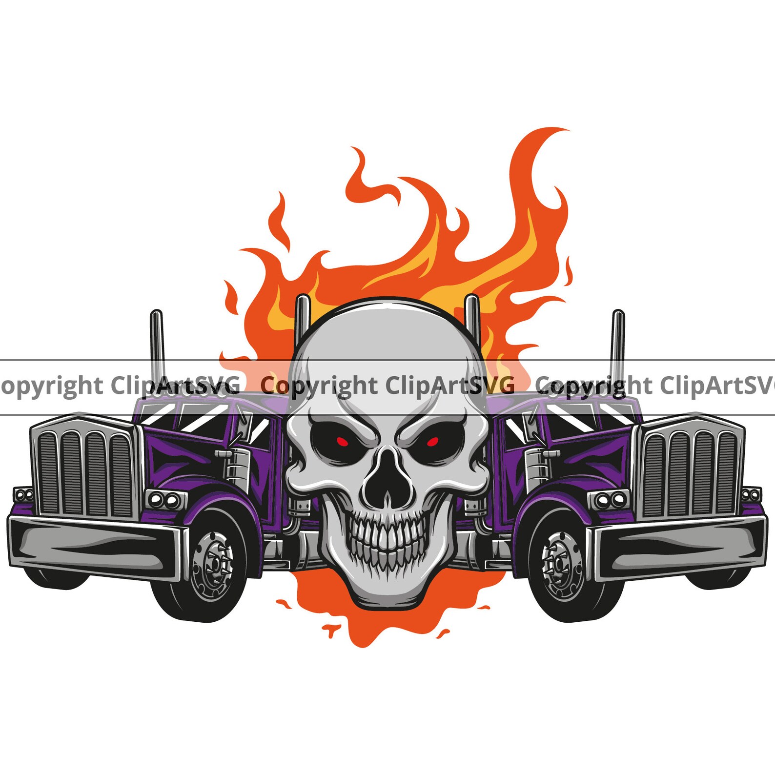 Skull Skeleton Semi Tractor Trailer Trucking Truck Driver - Etsy