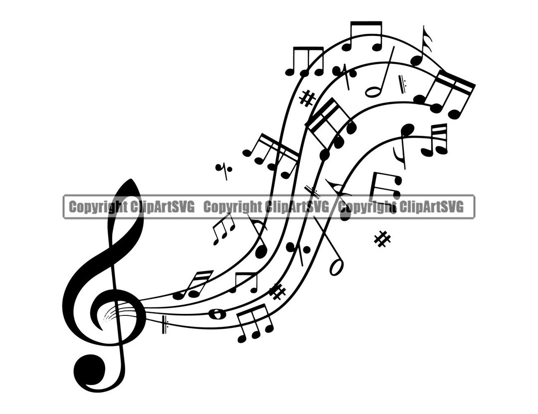 Music Note Symbol Treble Clef Sheet Musical Classical Piano Keys Design ...
