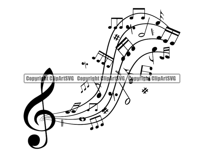 Music Note Symbol Treble Clef Sheet Musical Classical Piano Keys Design ...