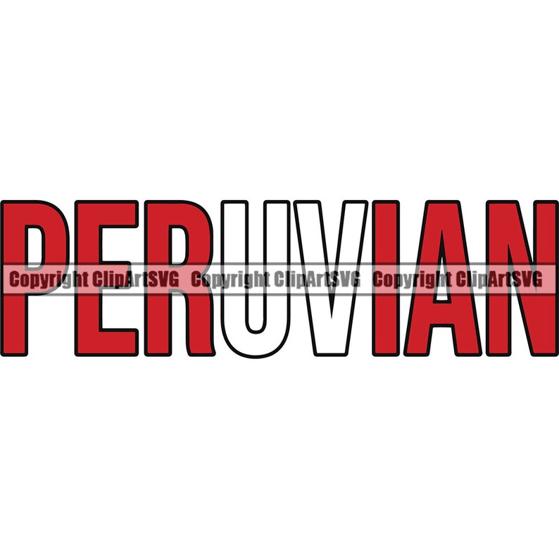 Peru Peruvian Text Word Letter Typography Flag Country World - Etsy