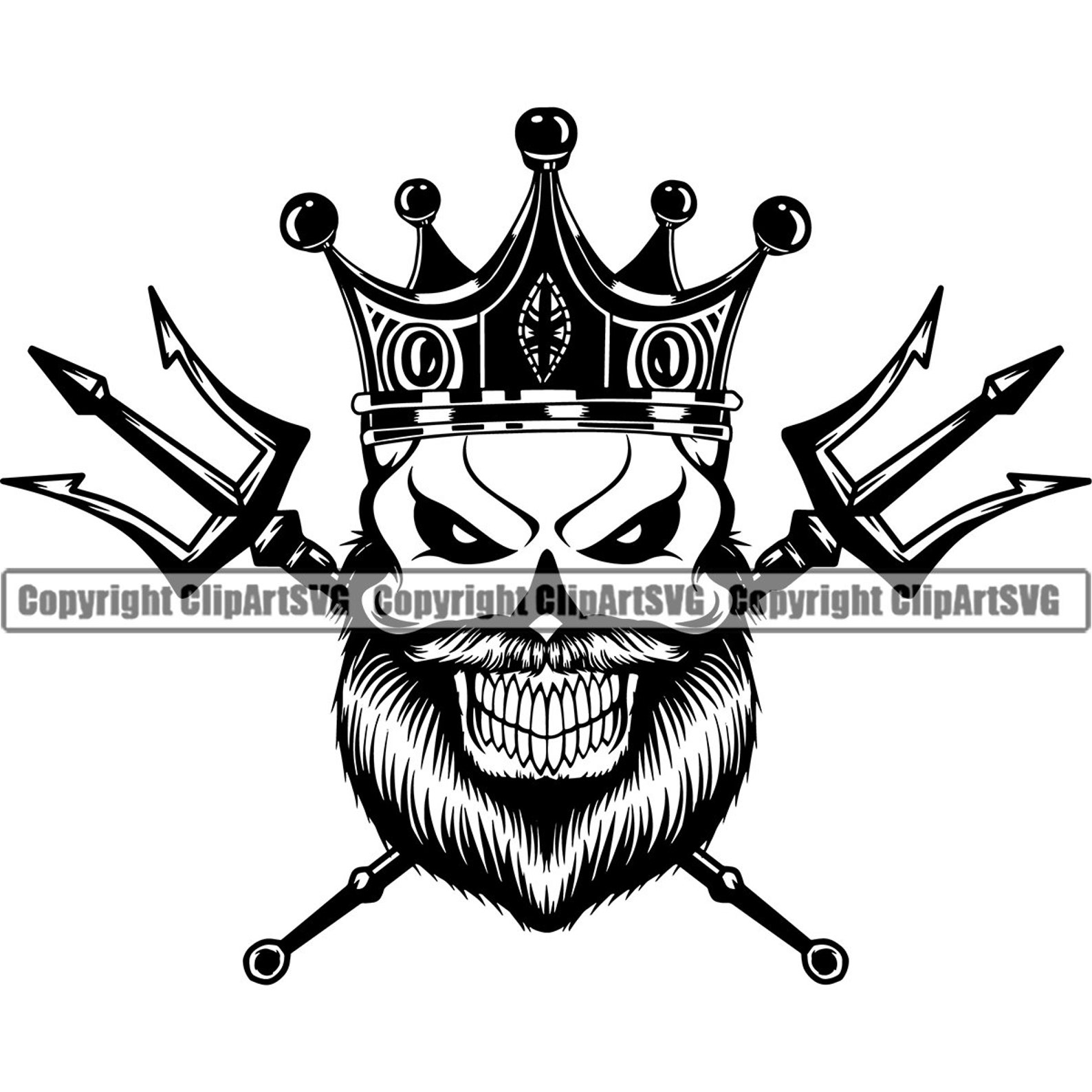 Boat Ship Captain Skull King Crown Spear Hat Cap Anchor Scuba Diving ...