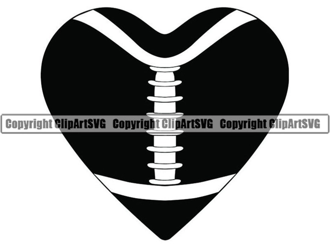 Football 7 Heart Ball Laces Love Sports League Equipment Team Game ...