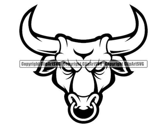 Bull Angry Muscle Steer Cowboy Western Cattle Mean Animal - Etsy