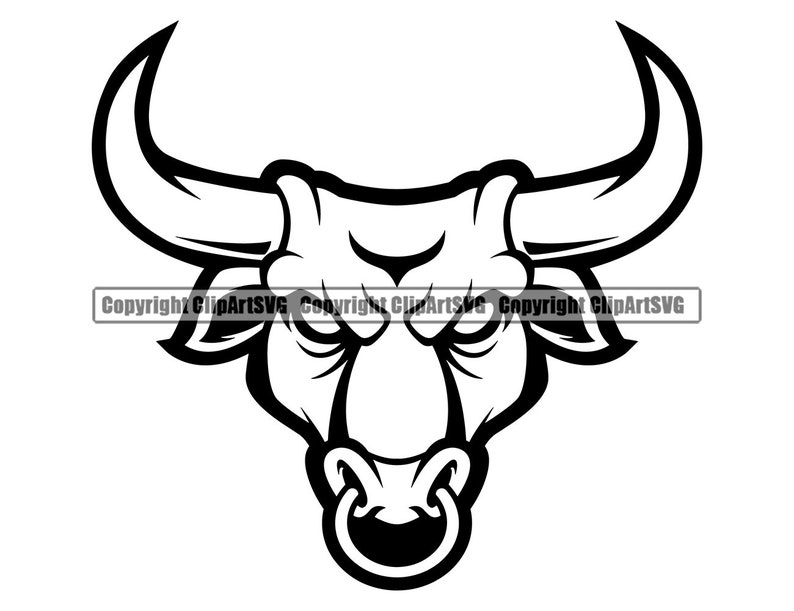 Bull Angry Muscle Steer Cowboy Western Cattle Mean Animal - Etsy