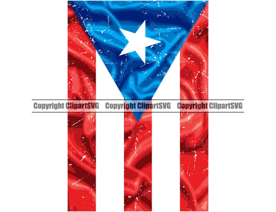 Puerto Rico Rican Distressed Wavy Wrinkled Shiny Shine Flag - Etsy