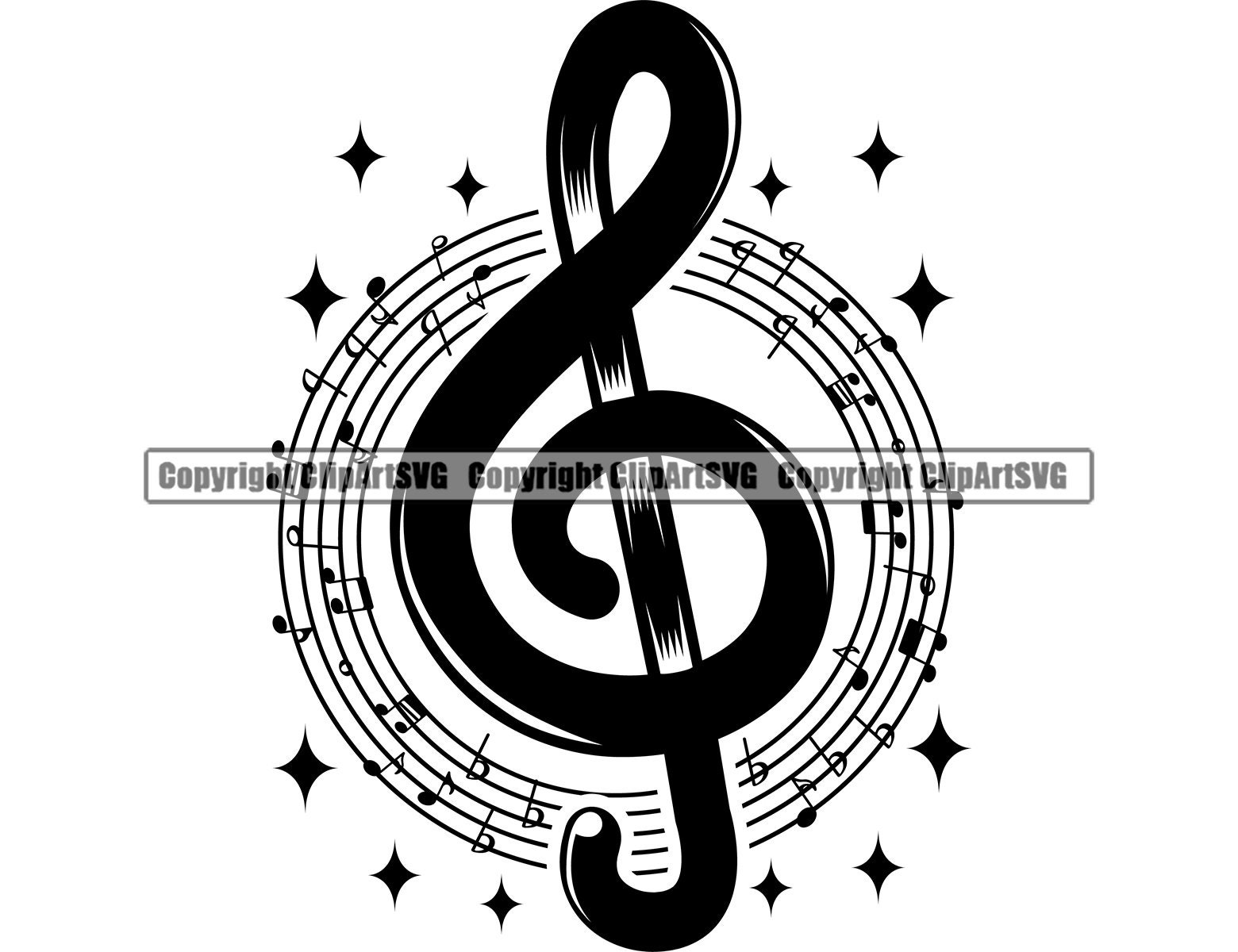 Music Note Symbol Treble Clef Sheet Musical Classical Piano | Etsy