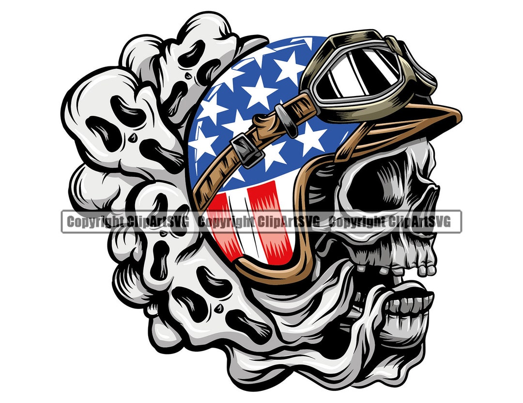 Skull Ghost Smoke Outlaw Biker Custom Motorcycle Car Repair Shop Bike ...