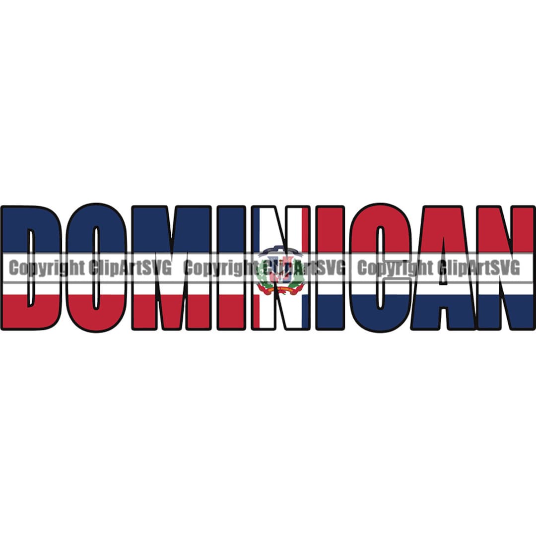 Dominican Republic Name Word Text Flag Country World Nation Map Sign ...