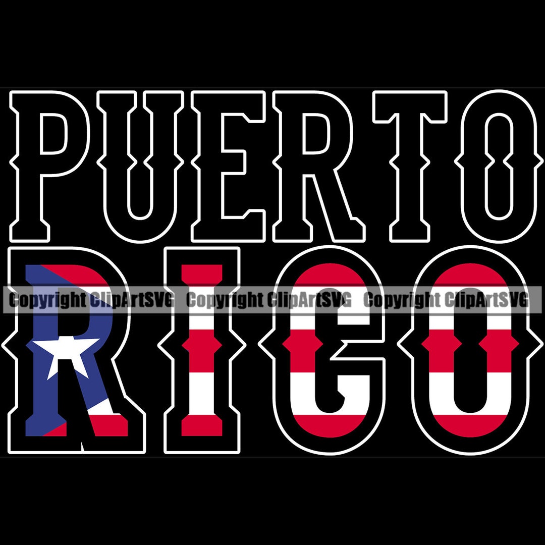 Puerto Rico Rican Flag Text Word Country Nation Sign Art Artwork Design ...