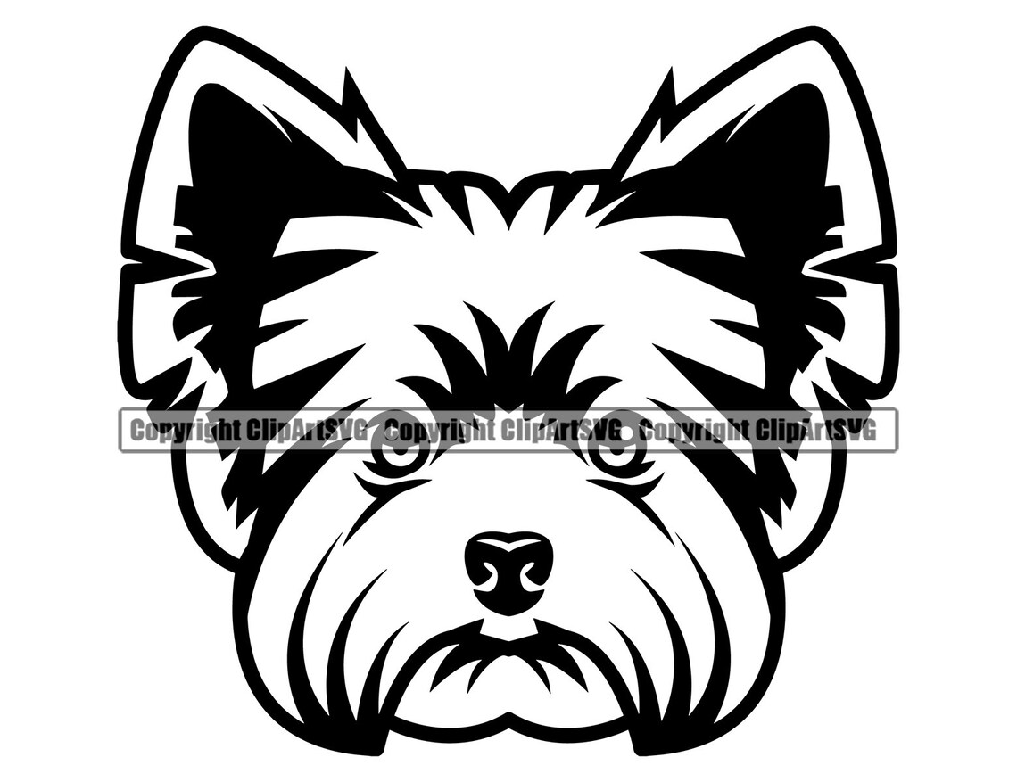 Yorkshire Terrier Yorkie Dog Head Happy Face Breed Happy Face Puppy ...