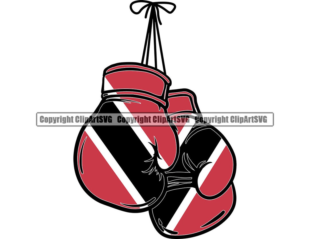 Trinidad Tobago Trinidadian Boxing Gloves Flag Country World Nation Map ...