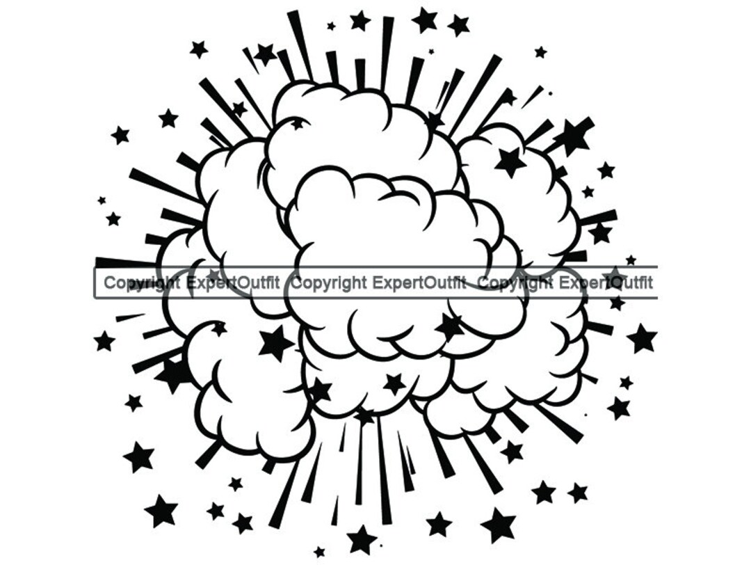 Explosion Bomb Smoke Explode Blast Energy Cloud Weapon Comic Book ...