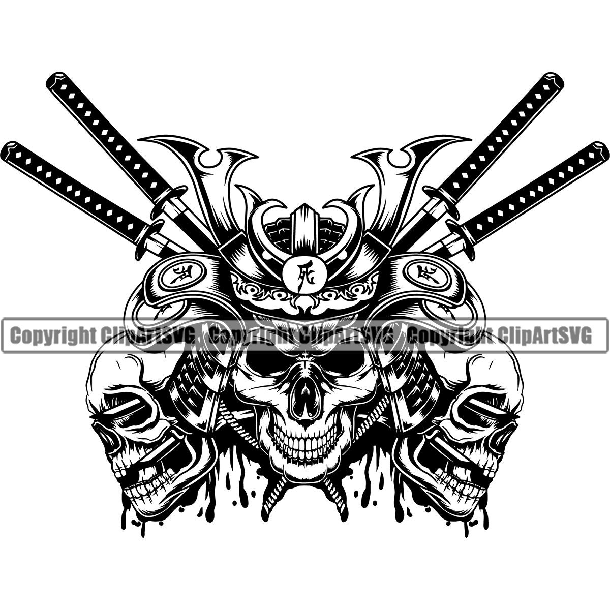 Samurai Skull Mask Tattoo