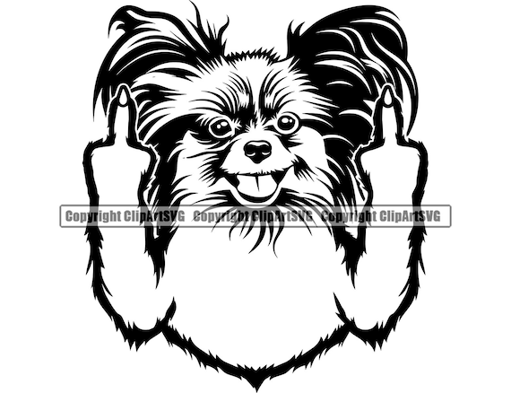 Papillon Dog Middle Finger Breed Paw Puppy Pup Pet K-9 Funny | Etsy