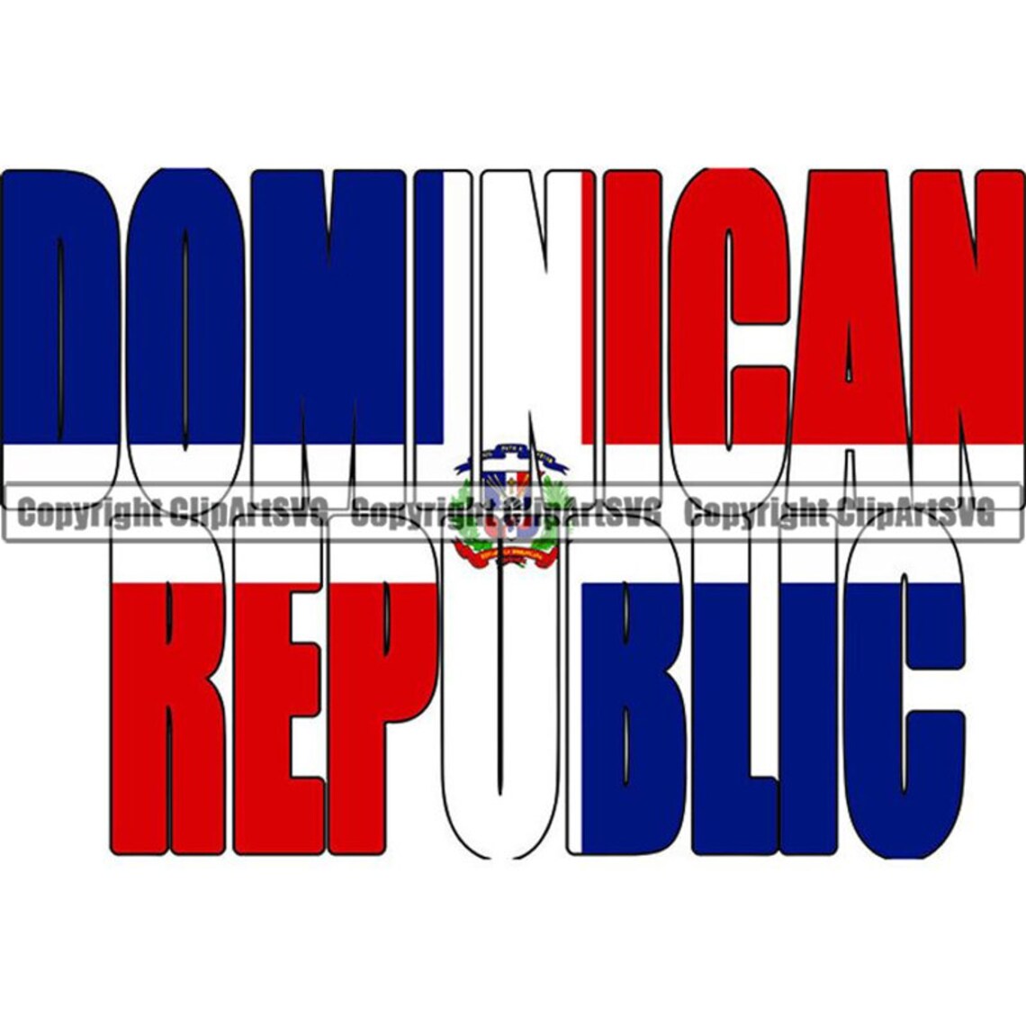 Dominican Republic Text Flag Caribbean Island Country World - Etsy UK