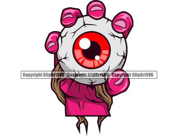 Zombie Cartoon Hand Holding Eyeball Eye Undead Creepy Dead - Etsy