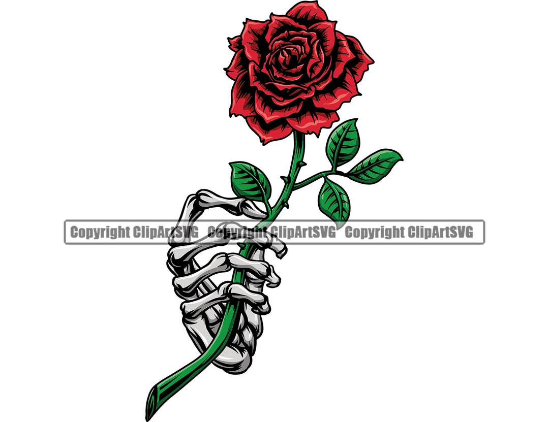Skeleton Hand Roses Hands Death Evil Kill Killer Tattoo Human Body Part ...