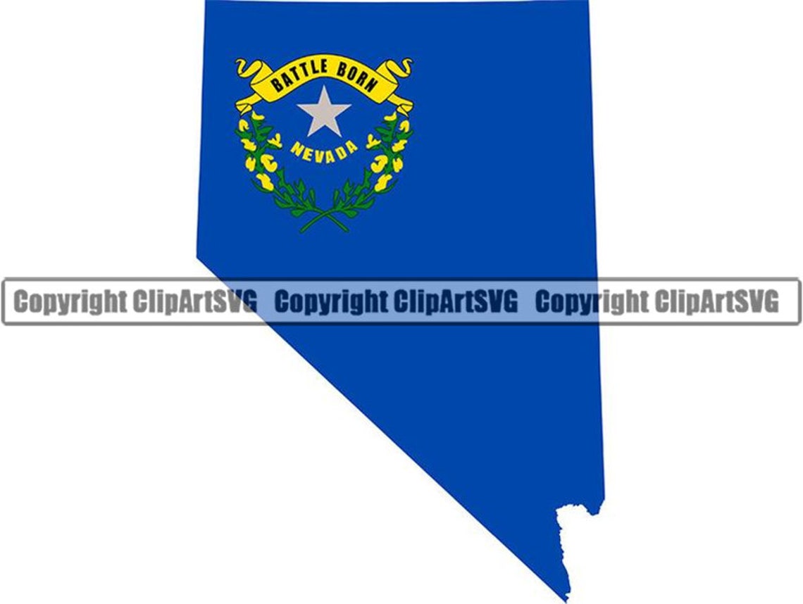Nevada State Flag Shape Map U.S. US United America American - Etsy