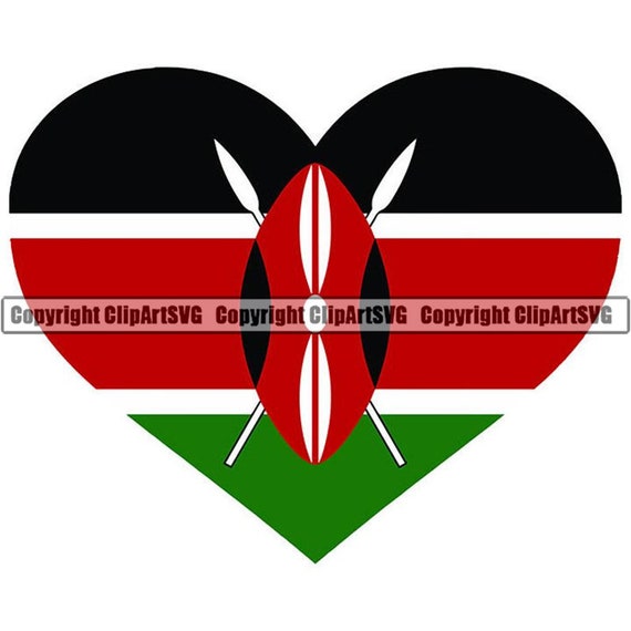 Kenya Heart Shaped Flag Kenyan Africa African Safari Country - Etsy