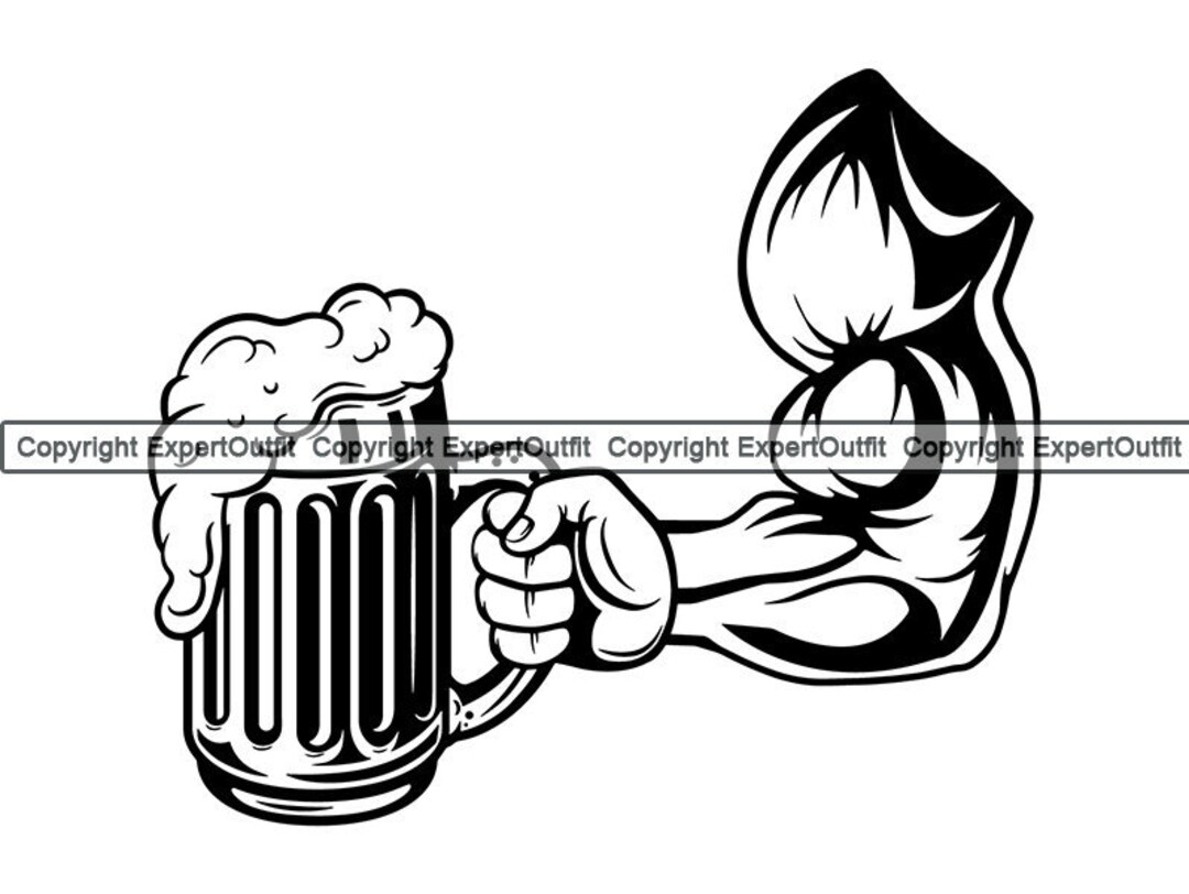 Hand Holding Draft Beer Mug Foam Hot Bicep Muscle Drinking Bar Pub ...