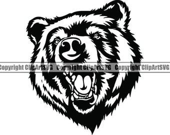 Angry Bear Svg | Etsy