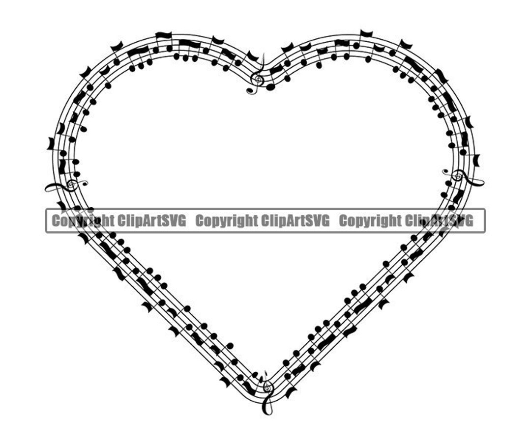 Music Note Heart Love Frame Border Symbol Treble Clef Sheet Musical ...
