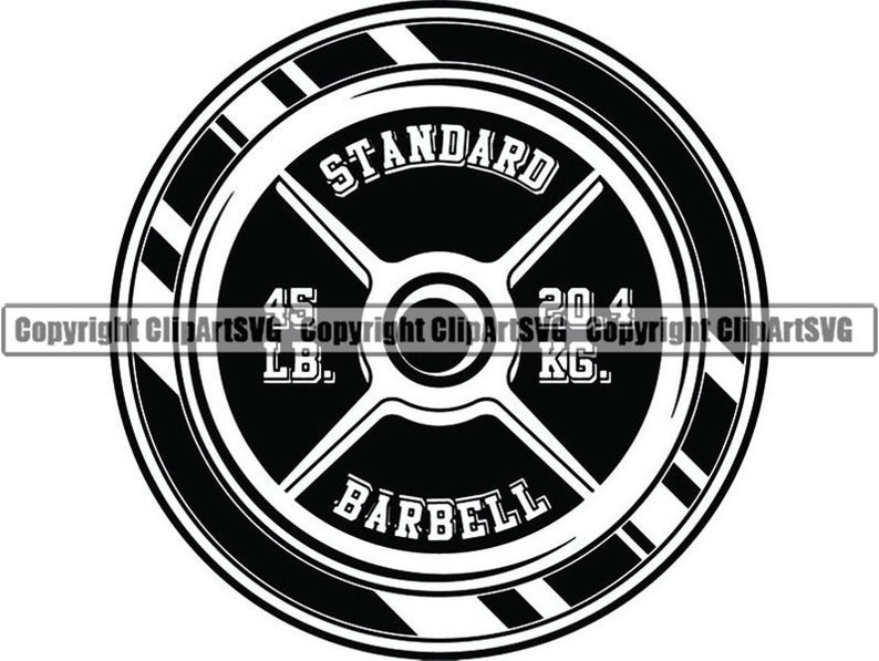 Weight Plate #7 Bodybuilding 45 Pound Weights Barbell Bar Weightlifting ...