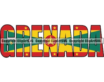 Grenada Flag Svg - Etsy