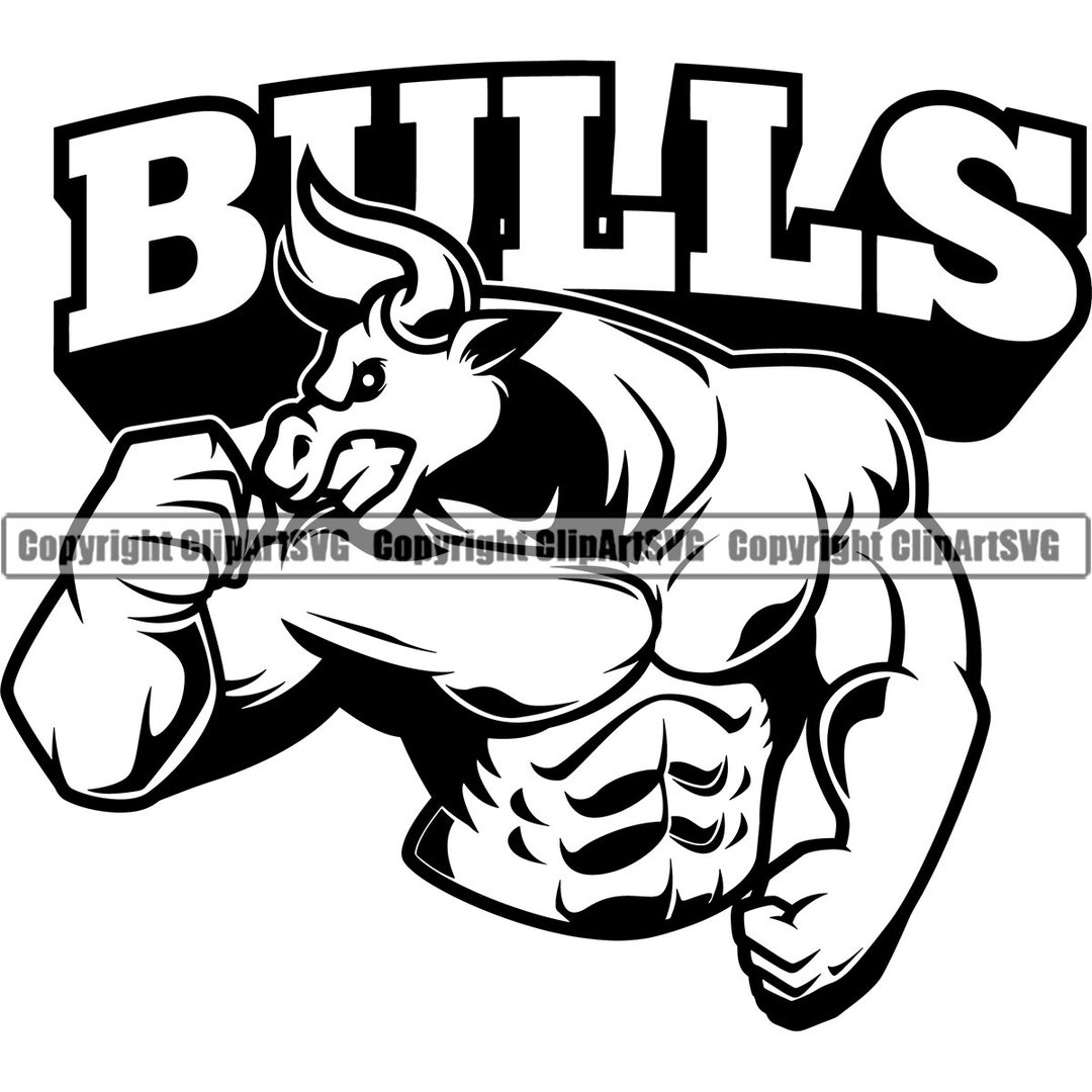 Bull Mascot School Team Head Face Sport Esport Game Emblem Sign Club ...