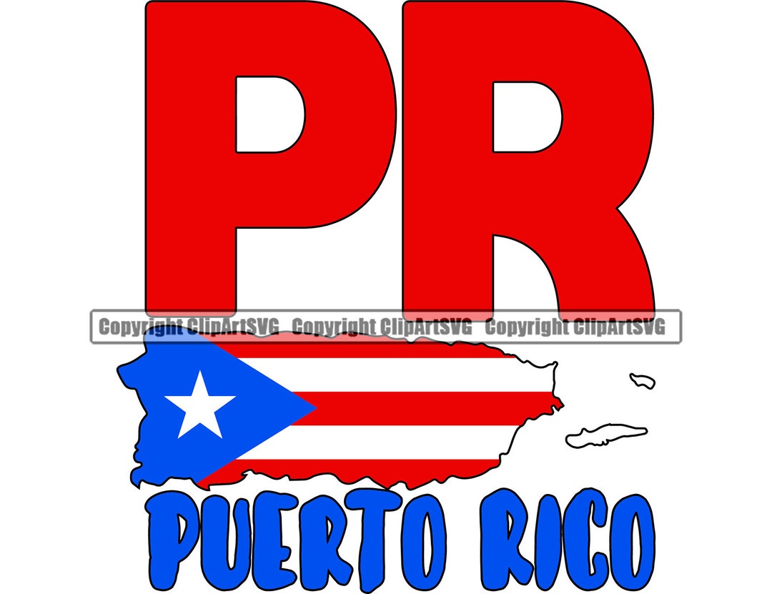 Puerto Rico Rican PR Flag Country World Nation Map Sign Symbol Icon ...