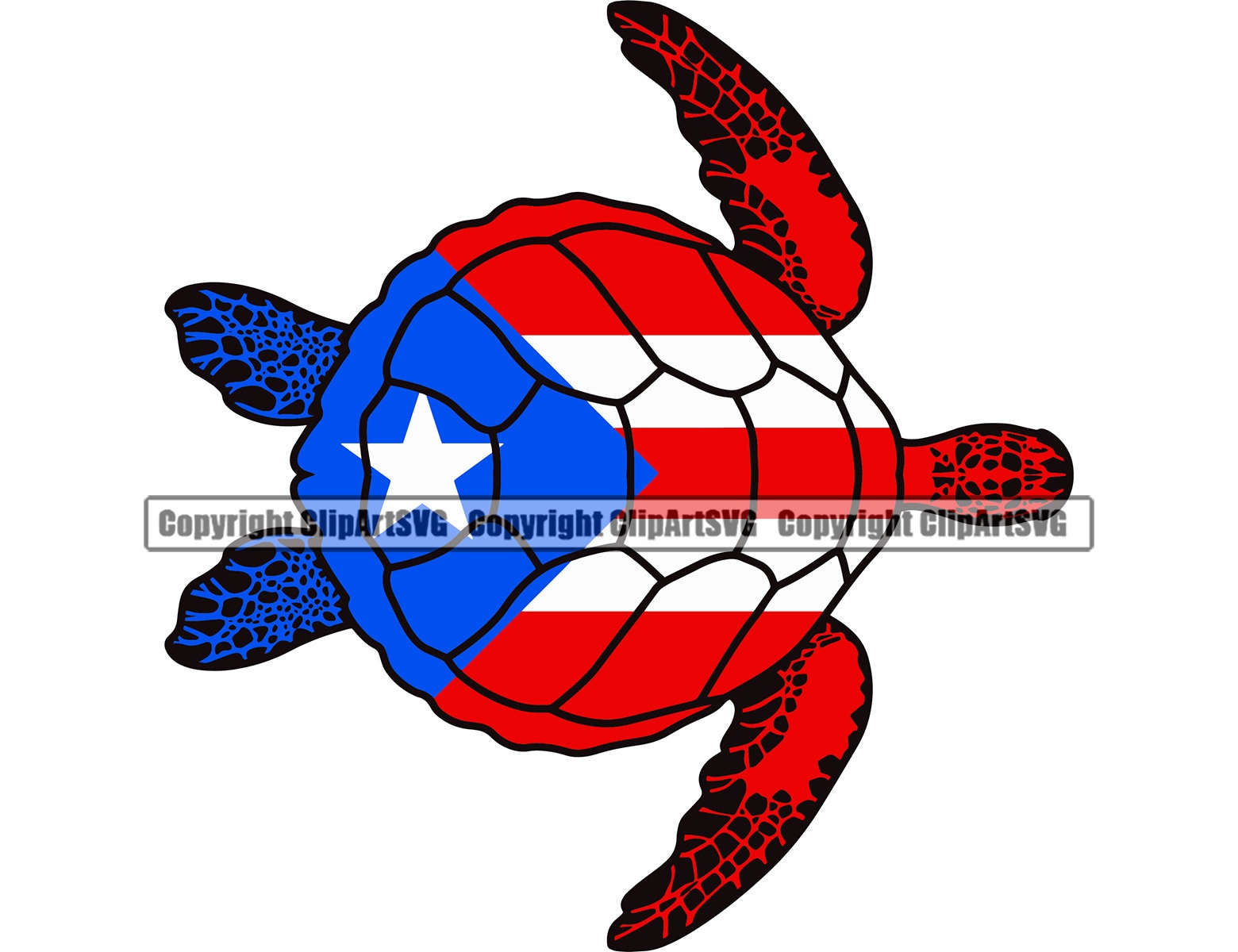 Puerto Rico Rican Turtle Flag Country World Nation Map Sign | Etsy