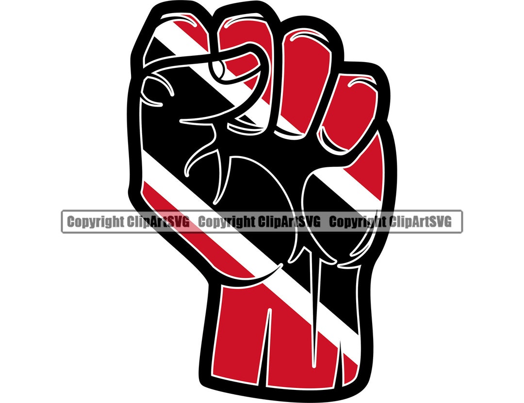 Trinidad Tobago Trinidadian Hand Fist Raised Power Unity Flag Country ...