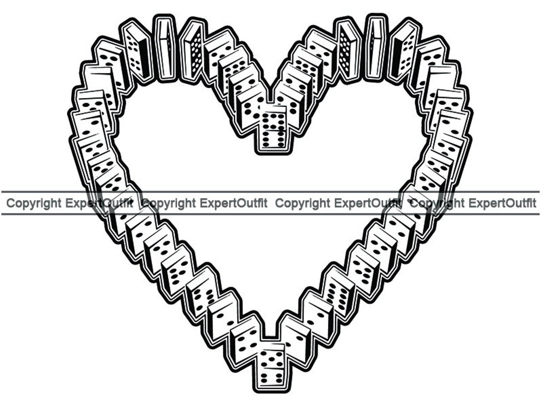 Dominoes Heart #1 Love Setup Falling Pieces Game Strategy Player Club ...
