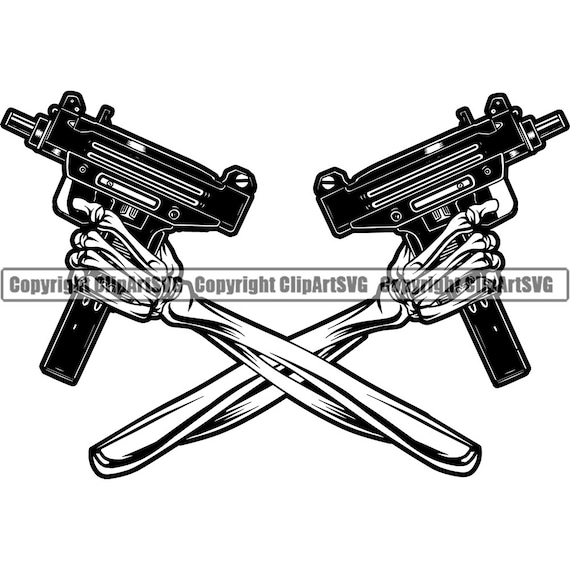 Skull Skeleton Arm Hand Hold Holding Uzi Machine Guns Grab | Etsy