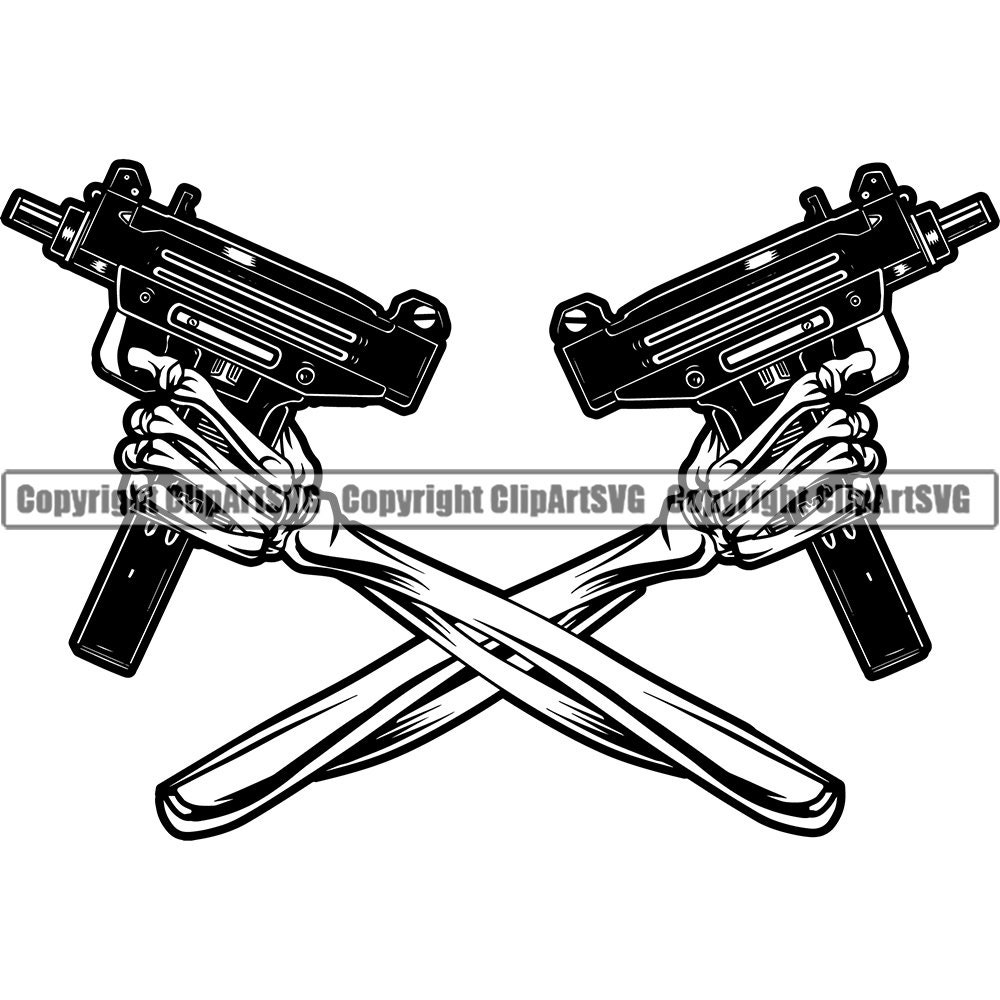 Skull Skeleton Arm Hand Hold Holding Uzi Machine Guns Grab - Etsy