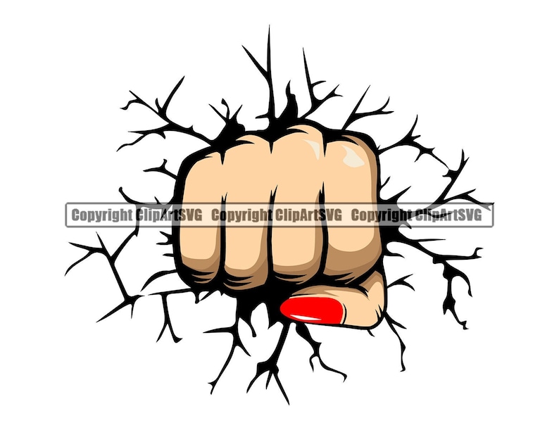 Woman Female Girl Hand Floor Wall Break Punch Knock Out Pretty - Etsy
