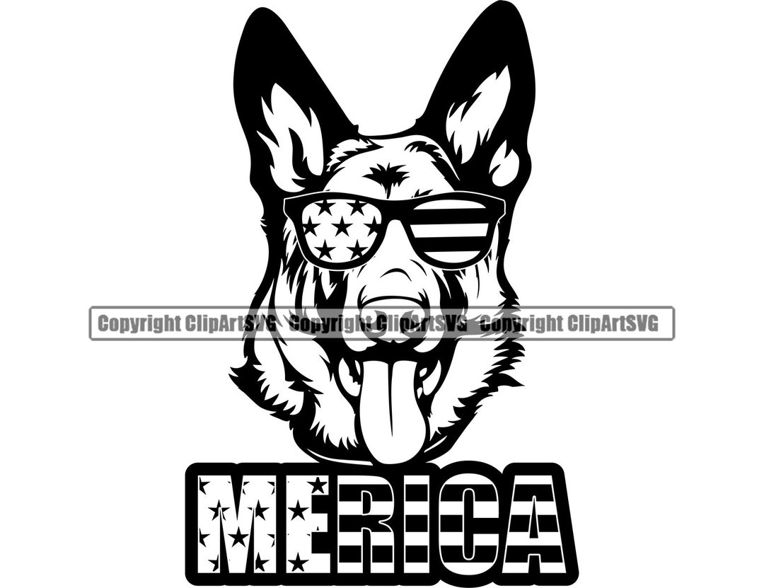 German Shepherd Merica American US Flag Sunglasses Paw Puppy Pup Pet ...
