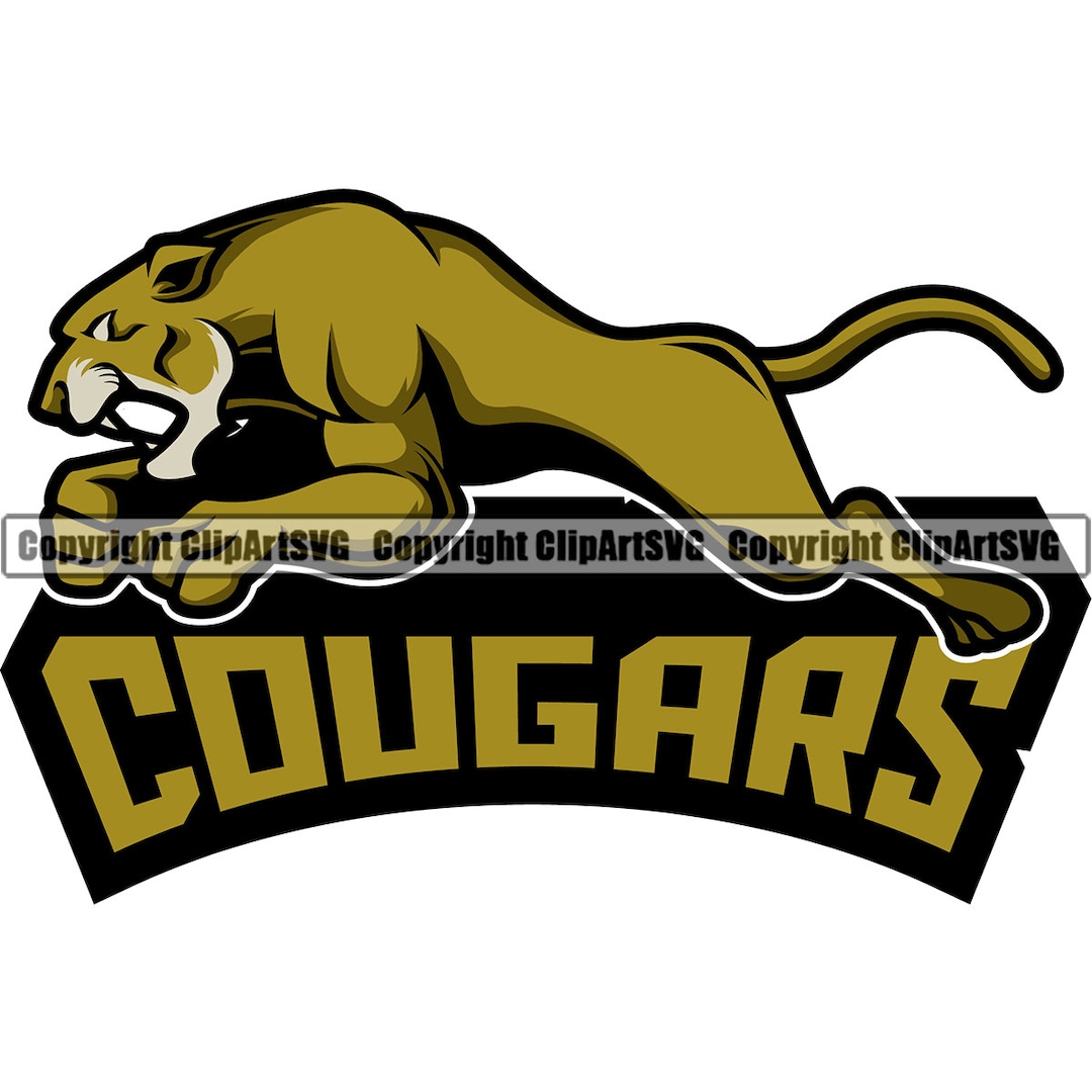 Cougar Mascot School Team Head Face Sport Esport Game Emblem Sign Club ...
