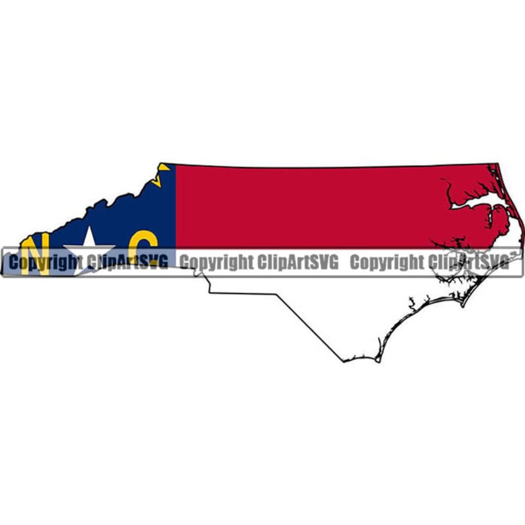North Carolina State Flag Shape Map U.S. US United America American ...