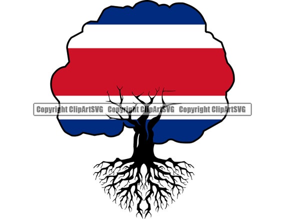 Costa Rica Rican Tree Roots Family Home Flag Country World | Etsy