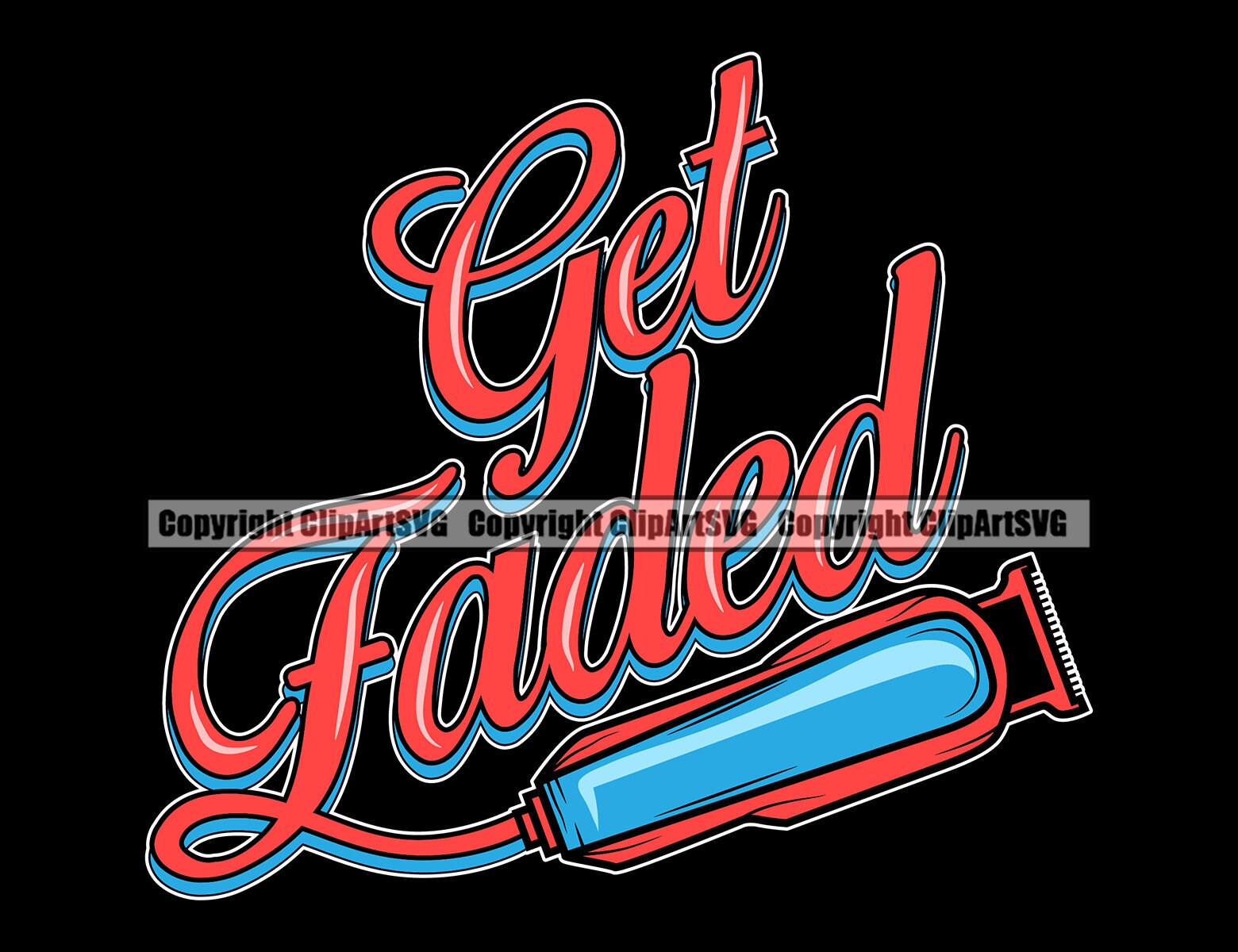 Barber Get Faded Clippers Barbershop Salon Pole Haircut Hair | Etsy