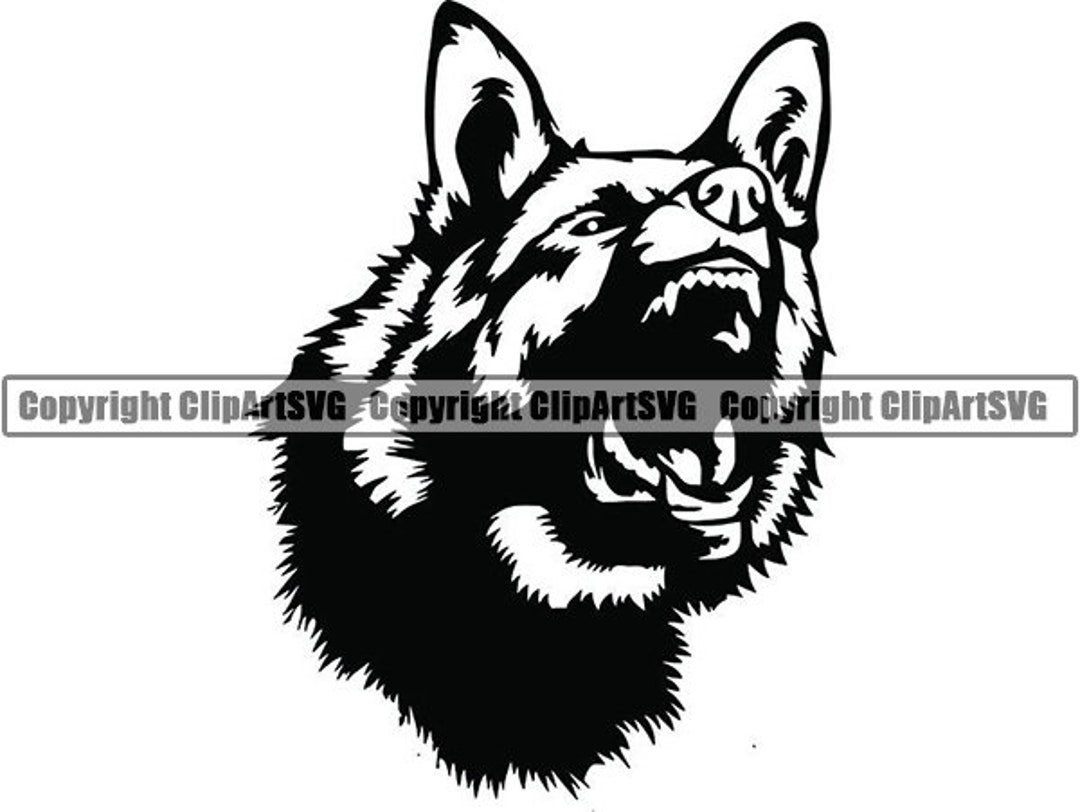 German Shepherd #136 Growling Attack Dog Breed K-9 Pet Police Cop Law ...