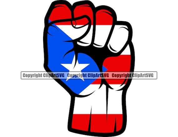 Puerto Rico Rican Power Fist Unite Unity Flag Country World | Etsy