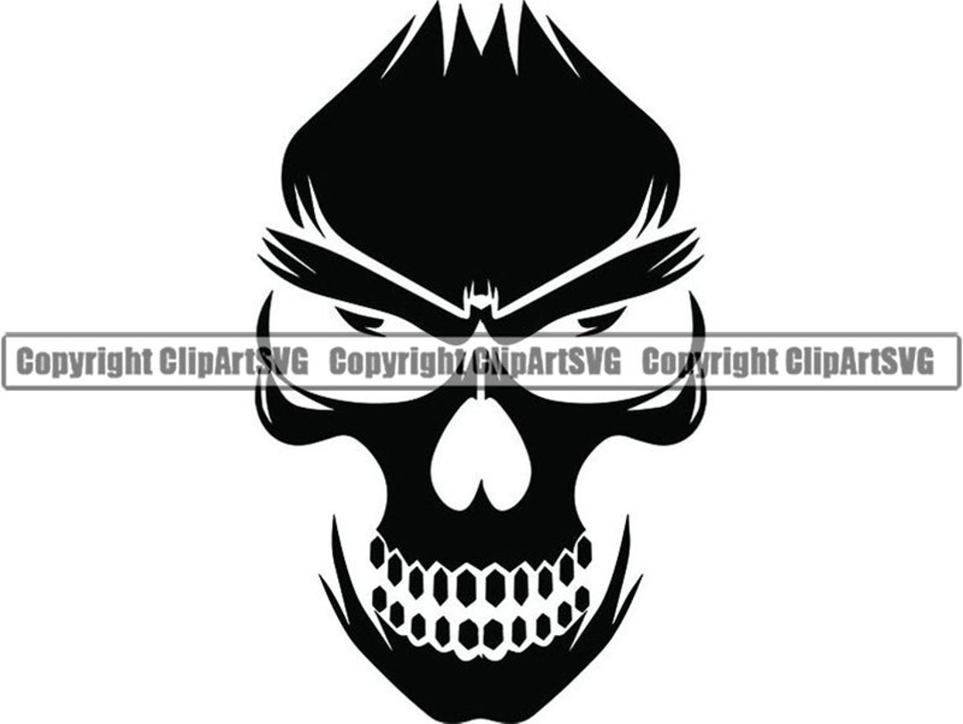 Skull 8 Death Evil Kill Killer Tattoo Human Face Head Skeleton Bone T ...